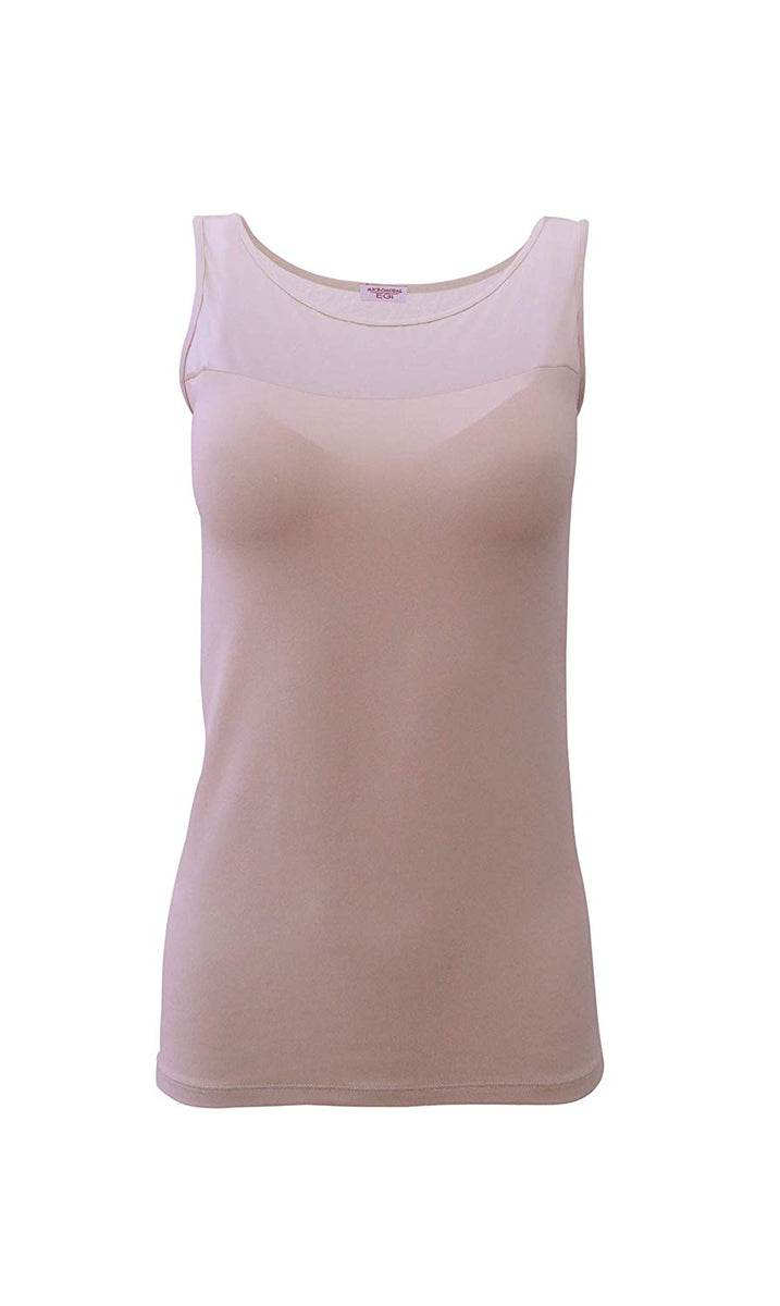 EGI Luxury Modal Women's Tulle Tank Top. Proudly Made in Italy.